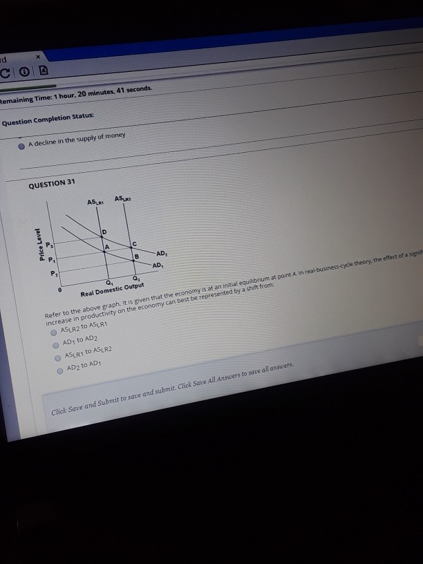 Solved QUESTION 7 AS, ASUR AS, AS, Real Output Graph A Real | Chegg.com