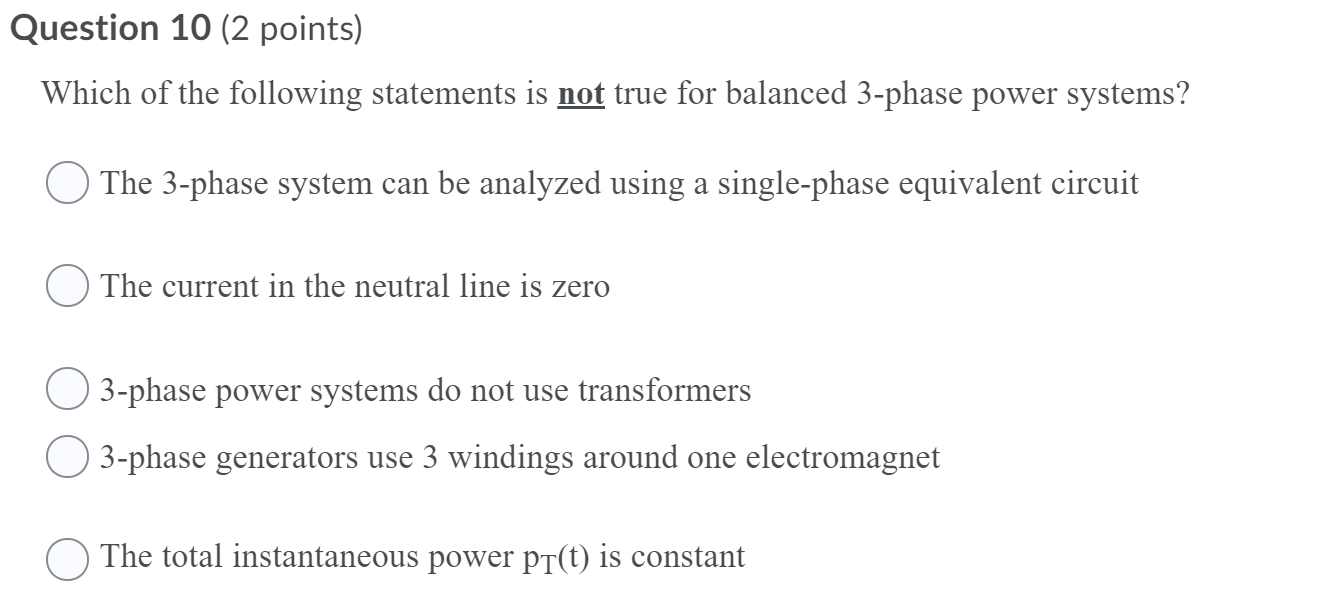 Solved Question 10 (2 points) Which of the following | Chegg.com