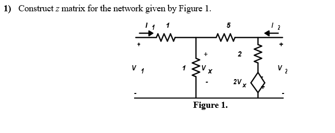 Solved 1) Construct z matrix for the network given by Figure | Chegg.com