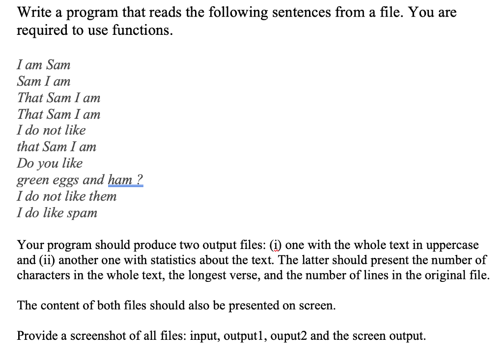 Solved Write a program that reads the following sentences | Chegg.com