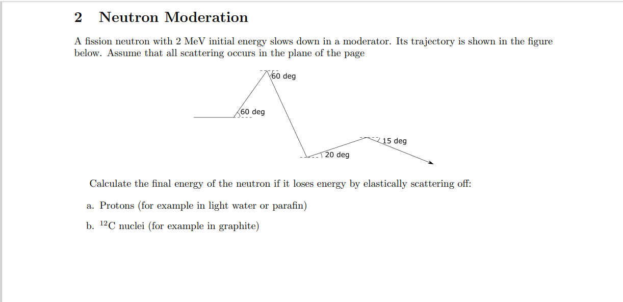 Solved 2 Neutron Moderation A fission neutron with 2 MeV | Chegg.com