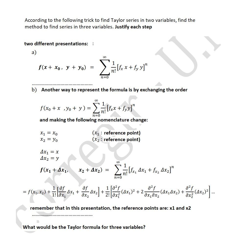 Solved According to the following trick to find Taylor | Chegg.com