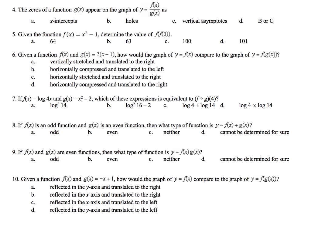 Solved 4. The zeros of a function g(x) appear on the graph | Chegg.com