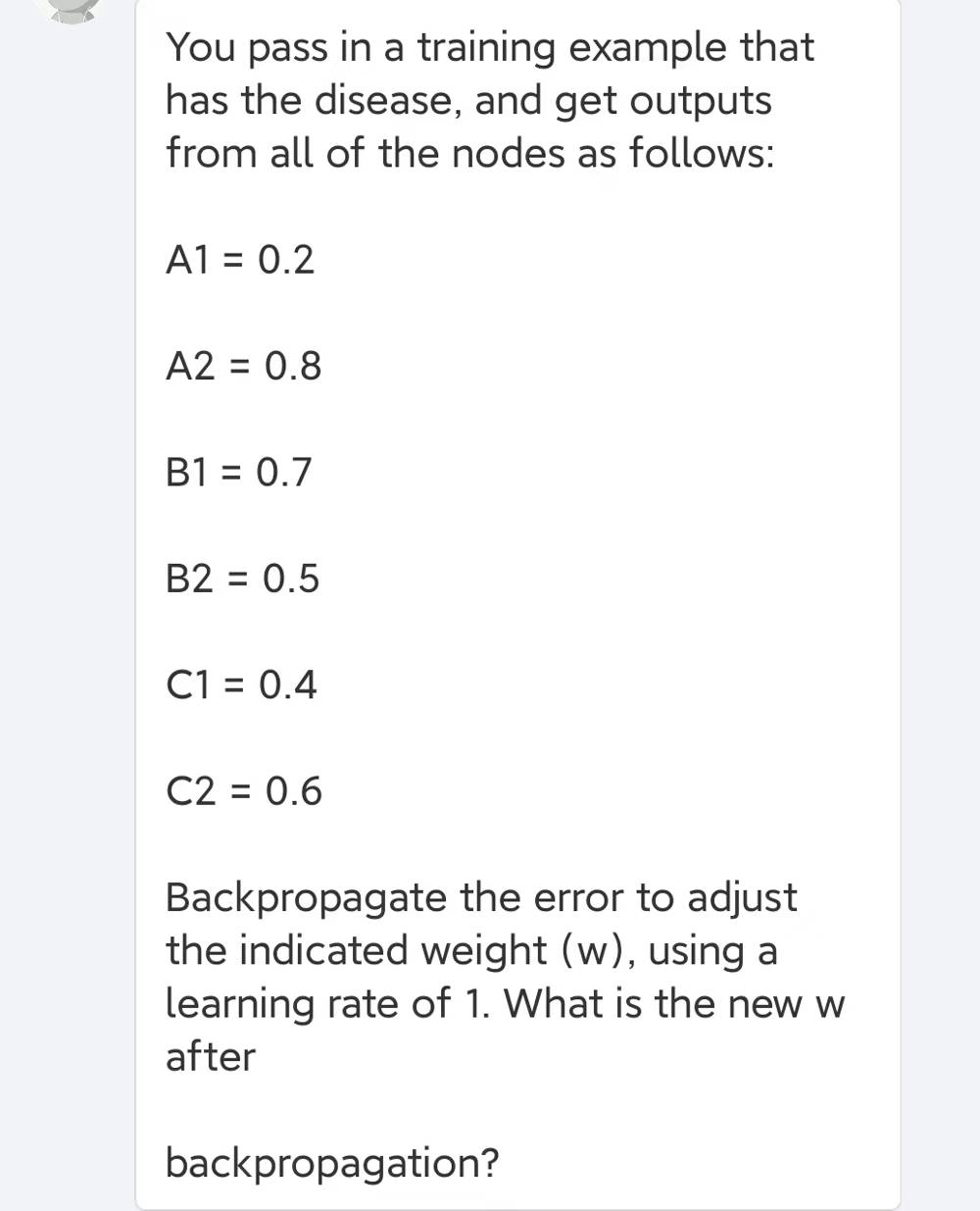 Solved A Problem of Deep Learning The following neural | Chegg.com