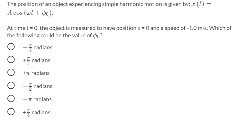 Solved The position of an object experiencing simple | Chegg.com