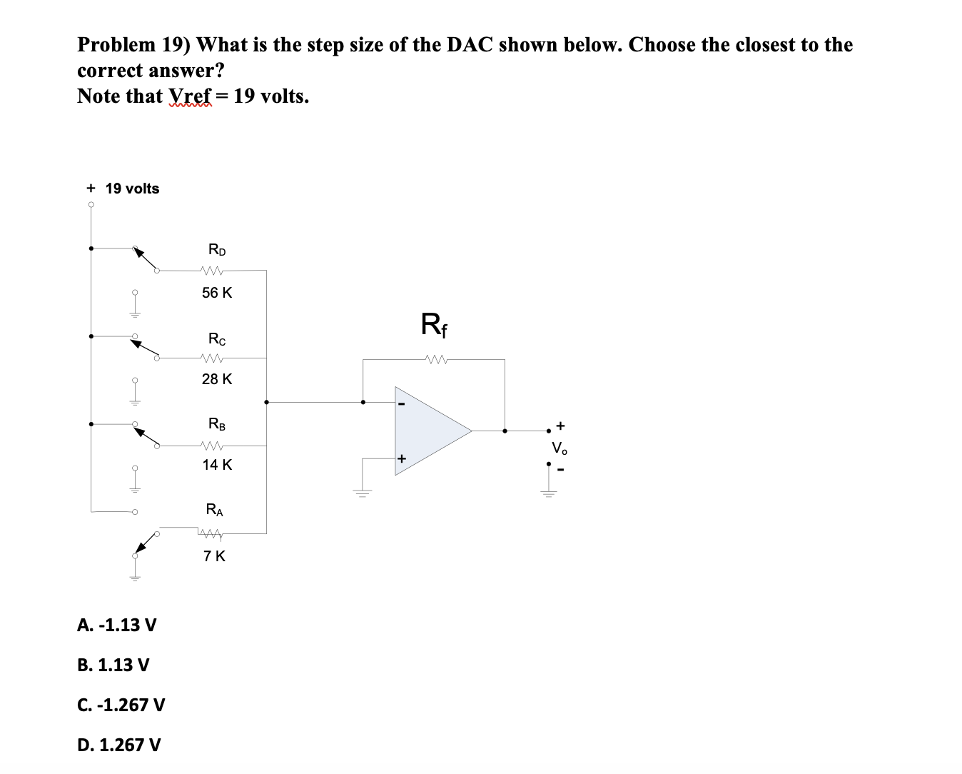 Solved Problem 19) What is the step size of the DAC shown | Chegg.com