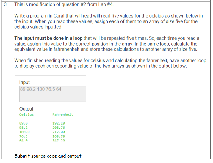 Solved 3 This is modification of question #2 from Lab #4. | Chegg.com