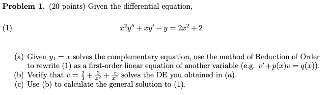 Solved Problem 2. (10 Points) From Problem 1 part (c), you | Chegg.com