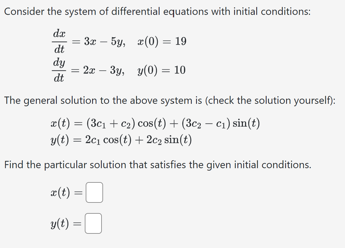 Solved Consider the system of differential equations with | Chegg.com