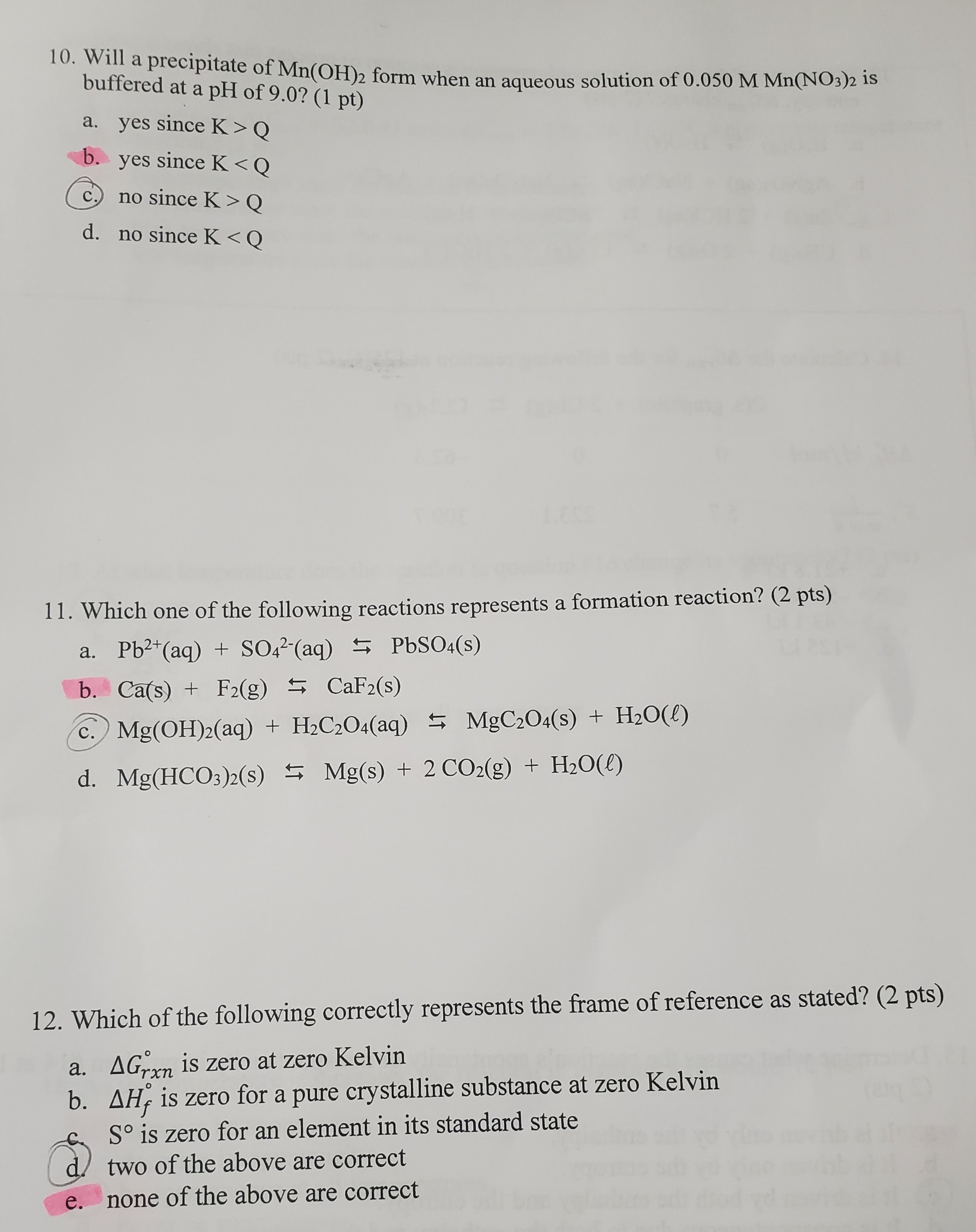 Solved 10. Will a precipitate of Mn(OH)2 form when an | Chegg.com