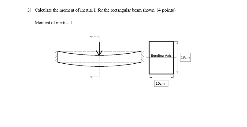 Solved 3) Calculate the moment of inertia, I, for the | Chegg.com