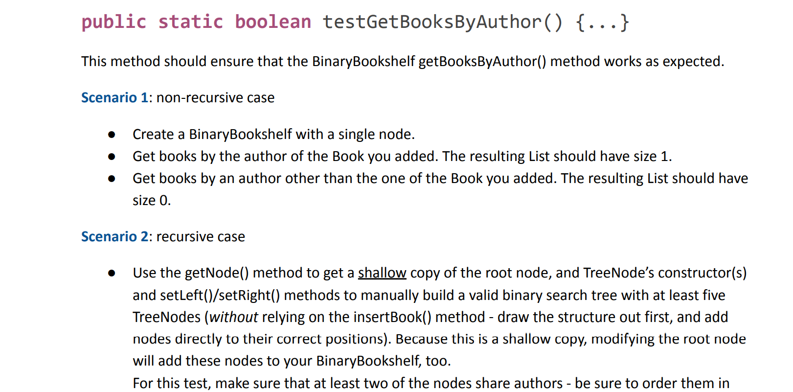 Solved public static boolean test TreeNode() { ... } This | Chegg.com