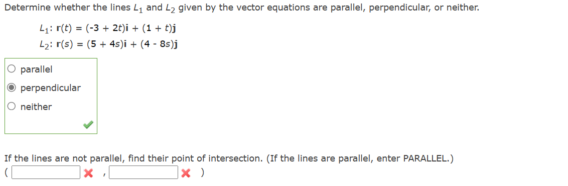 Solved Determine whether the lines L1 and L2 given by the | Chegg.com