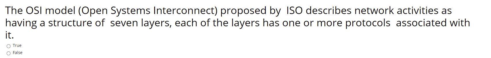Solved The OSI model (Open Systems Interconnect) proposed by | Chegg.com