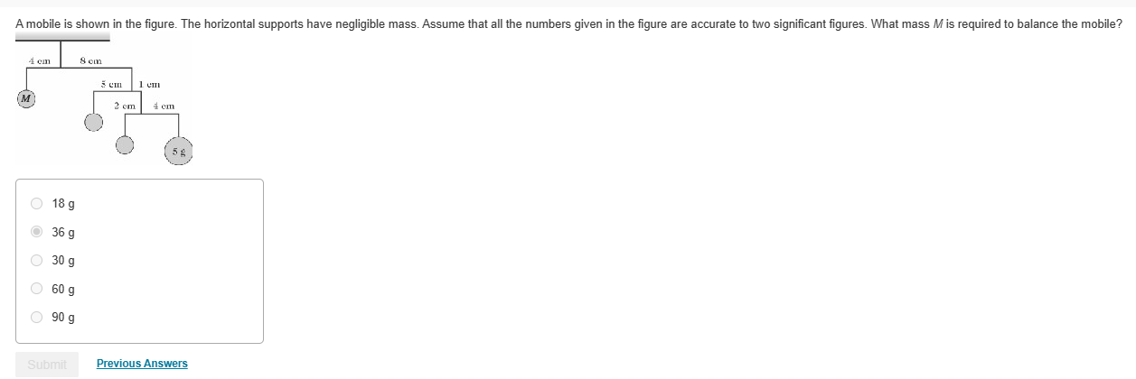 Solved 18 g 36 g 30 g 60 g 90 g Previous Answers | Chegg.com