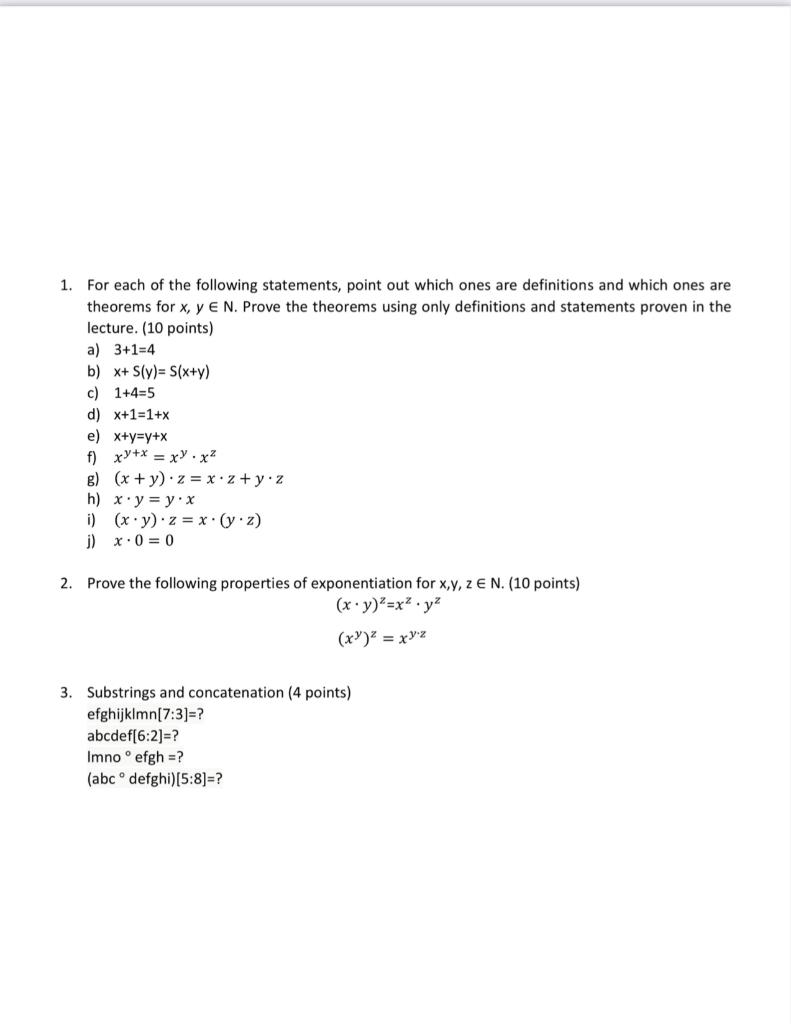 Solved 1. For each of the following statements, point out | Chegg.com