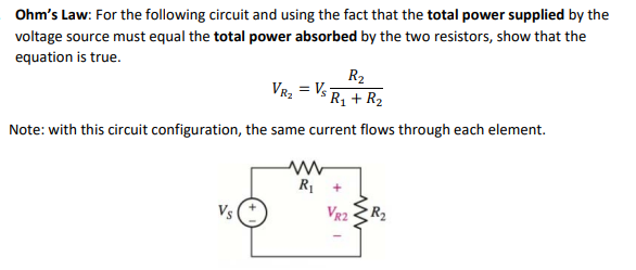 Solved Ohm's Law: For the following circuit and using the | Chegg.com