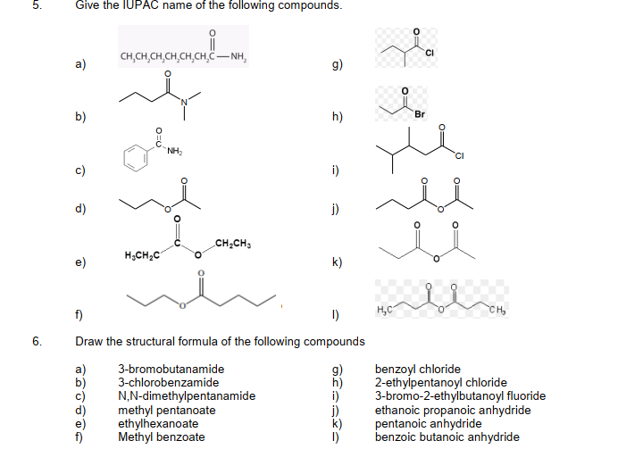 Solved 5. Give the IUPAC name of the following compounds. CI | Chegg.com