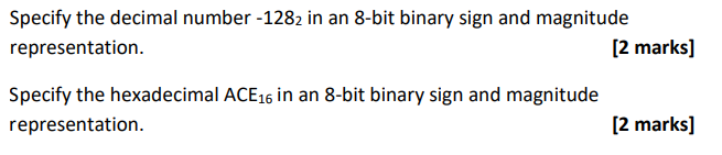 Solved Specify the decimal number -1282 in an 8 -bit binary | Chegg.com