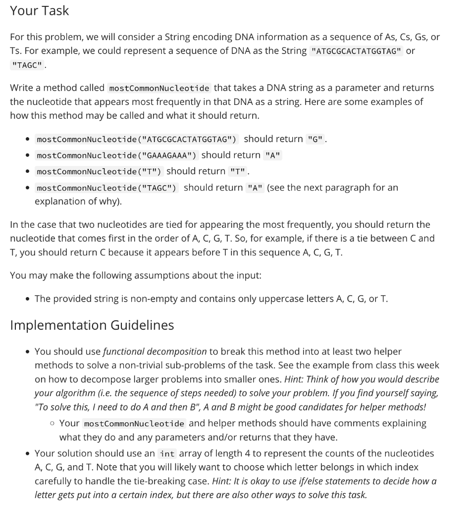 Solved For this problem, we will consider a String encoding | Chegg.com