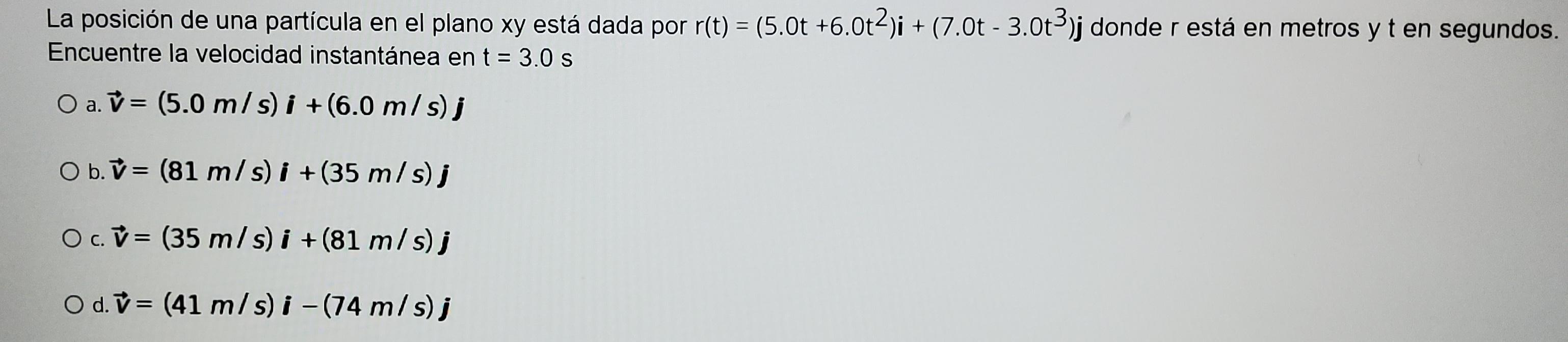 Solved The position of a particle in the xy plane is given | Chegg.com