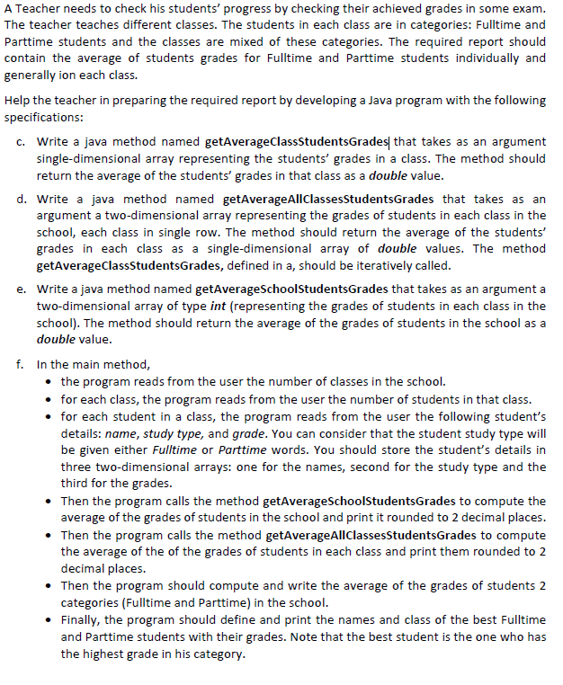 Solved A Teacher needs to check his students' progress by | Chegg.com