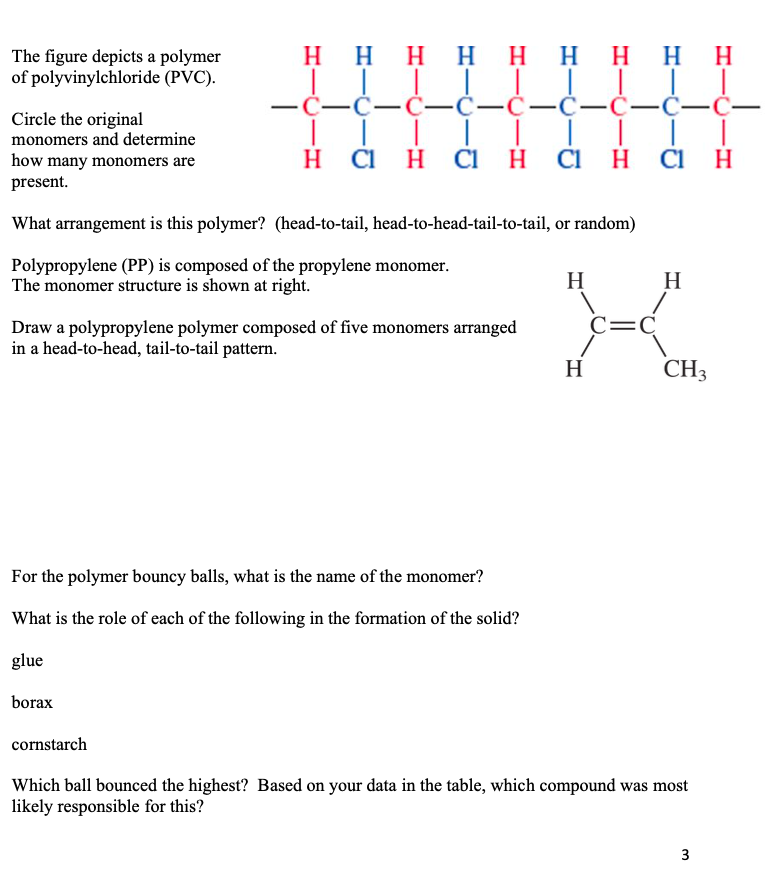 Solved The figure depicts a polymer of polyvinylchloride | Chegg.com