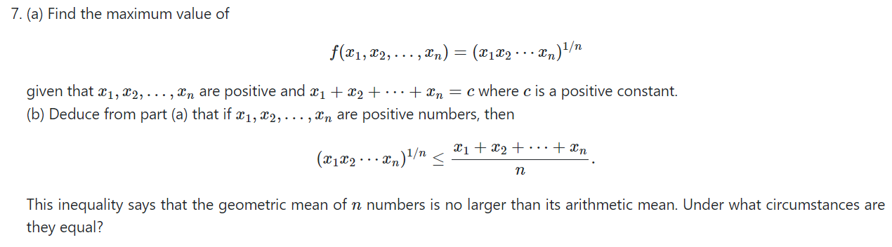 Solved 7. (a) Find the maximum value of | Chegg.com