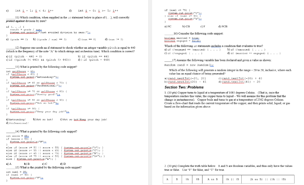 Solved 1) How many times will the following loop run? int i | Chegg.com