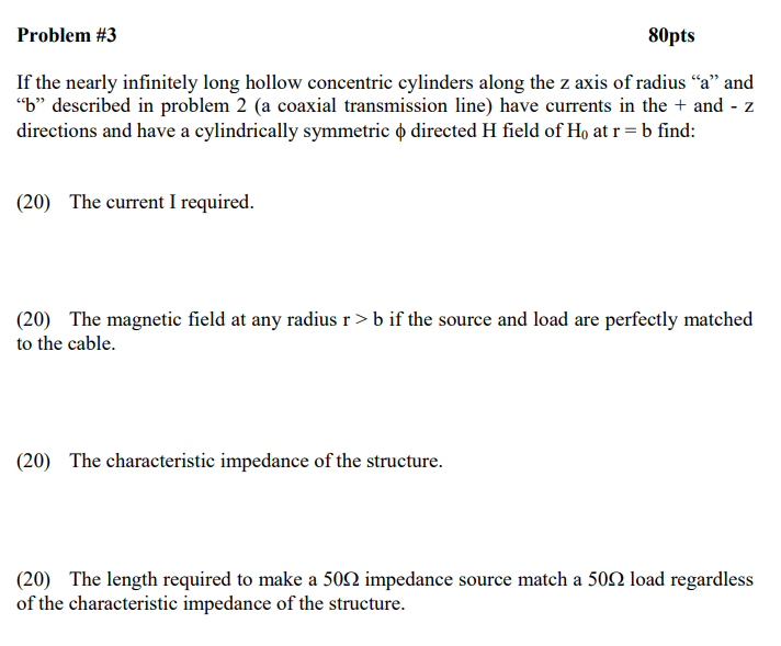 Solved Problem #3 80pts If the nearly infinitely long hollow | Chegg.com