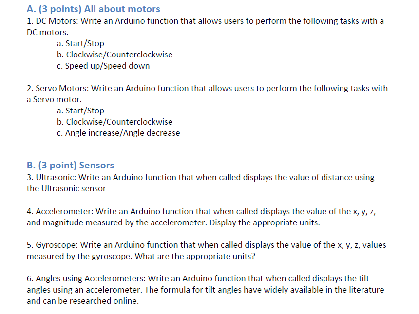 Solved A. (3 points) All about motors 1. DC Motors: Write an | Chegg.com