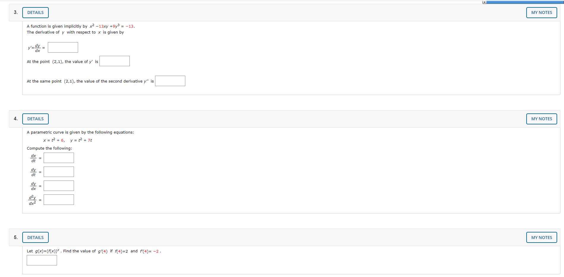 Solved 3. DETAILS MY NOTES A function is given implicitly by | Chegg.com