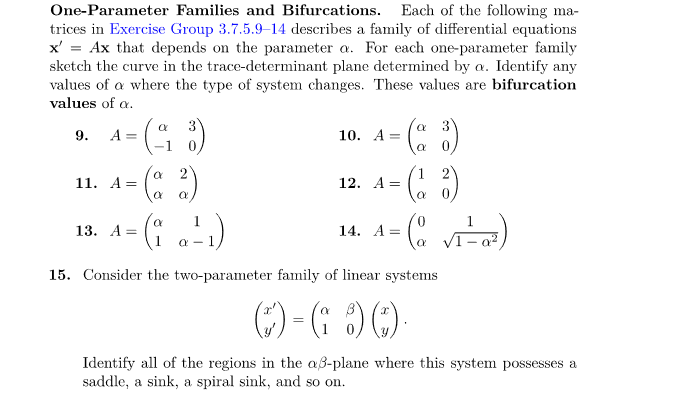 One-Parameter Families and Bifurcations. Each of the | Chegg.com