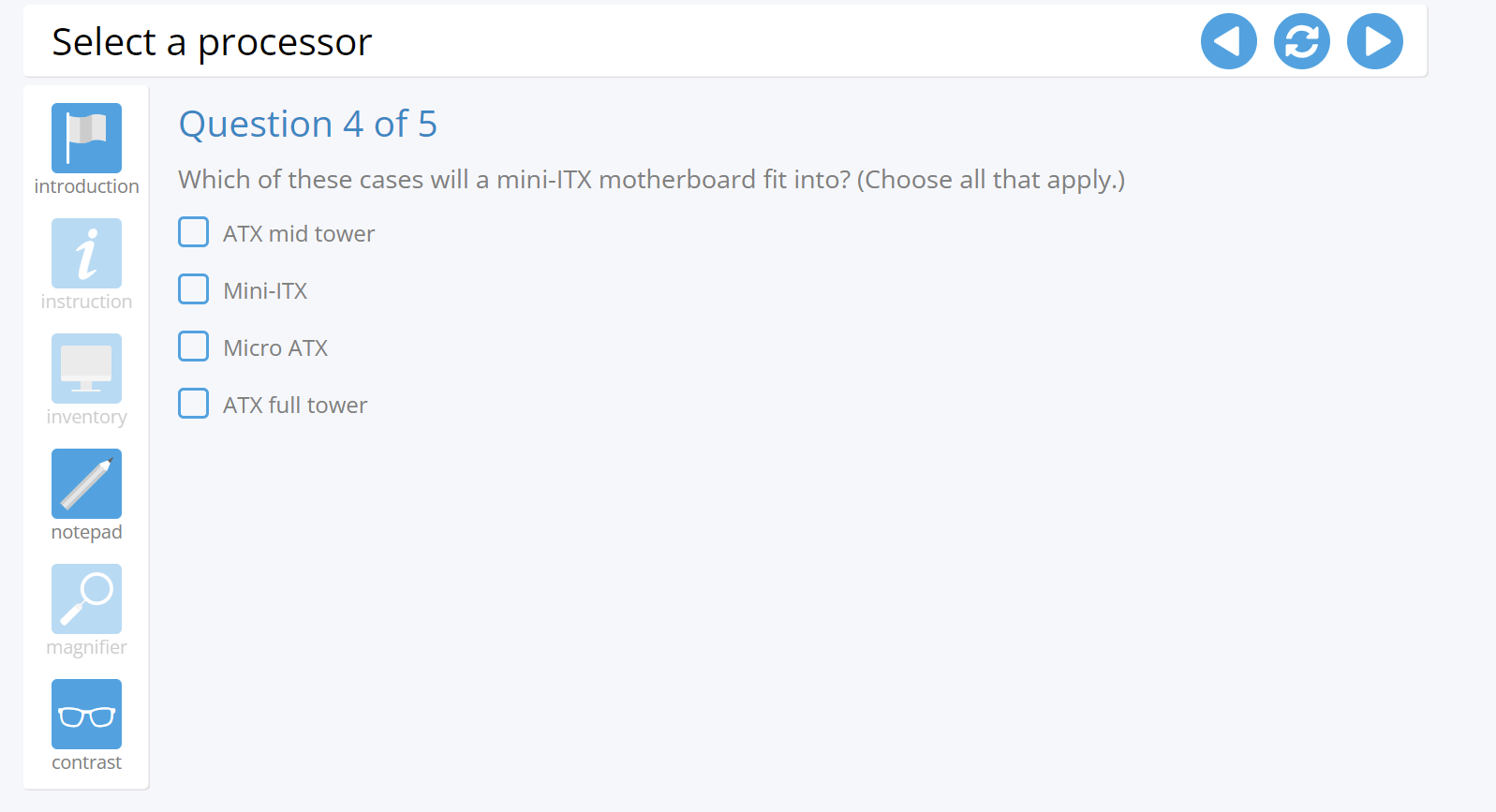 Solved Select a processor Question 4 of 5 Which of these | Chegg.com