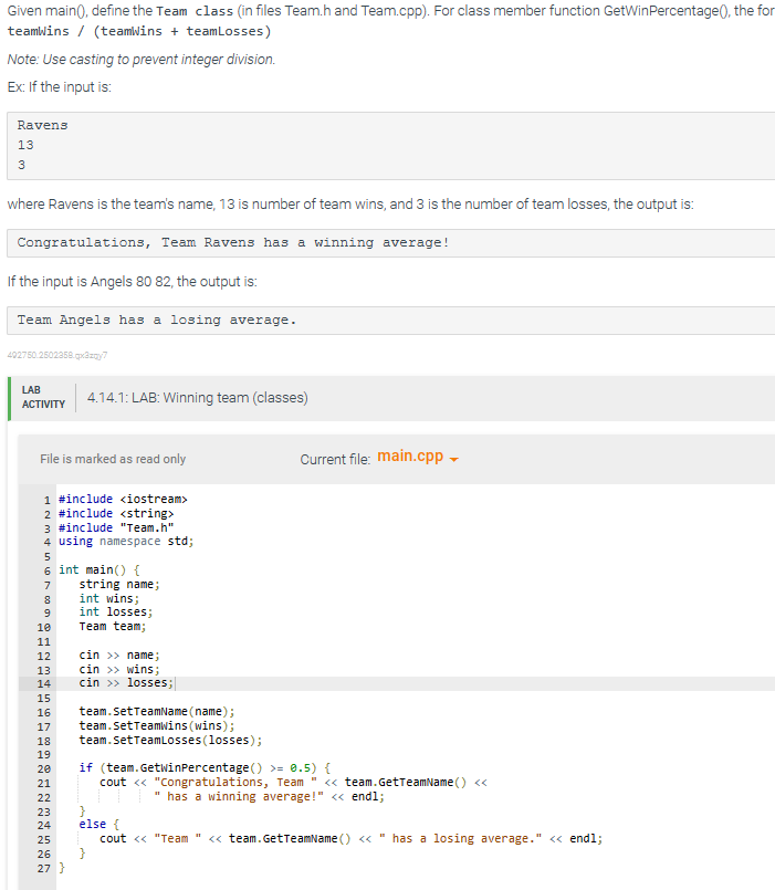 Solved Please help with c++, keep original files on main.cpp | Chegg.com