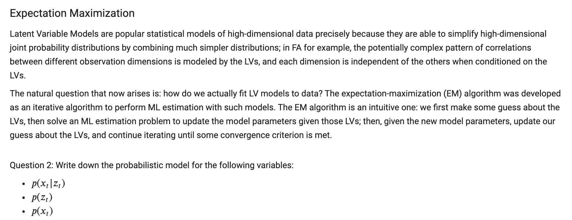 Solved 2 Problem 2(a): Expectation Maximization for Factor | Chegg.com