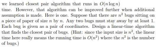 Solved We Learned Closest Pair Algorithm That Runs In On 2059