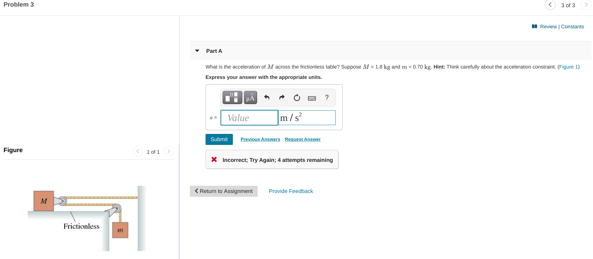 Solved Problem 3 3 of 3 Review Constants Part A What is the | Chegg.com