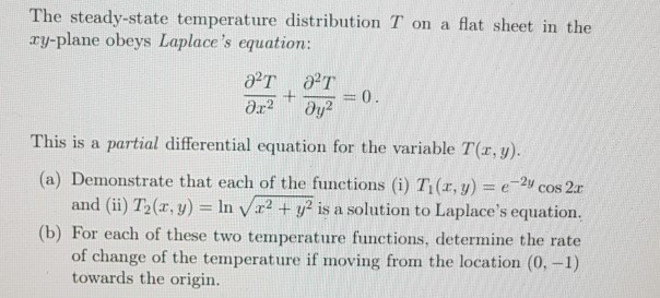 Solved The steady-state temperature distribution T on a flat | Chegg.com