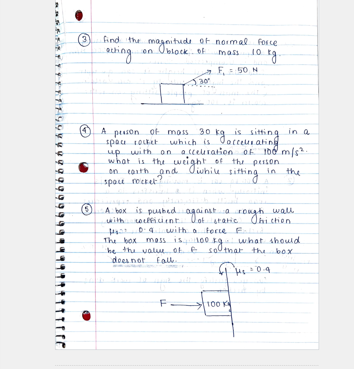 Solved (3) find the magnitude of normal force acting on | Chegg.com