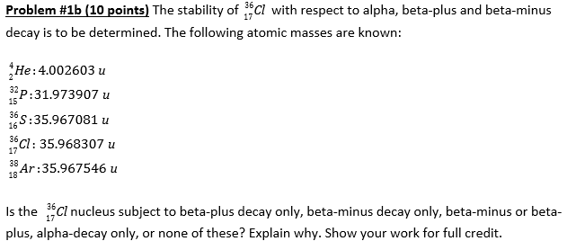 Solved Problem #15 (10 points) The stability of cl with | Chegg.com