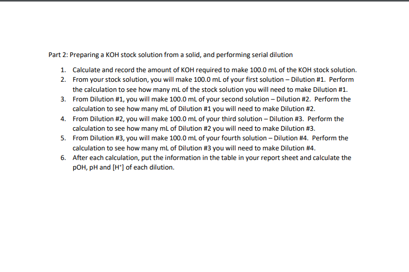 Solved Experiment 16: Making Solutions Report Sheet Part 1: | Chegg.com