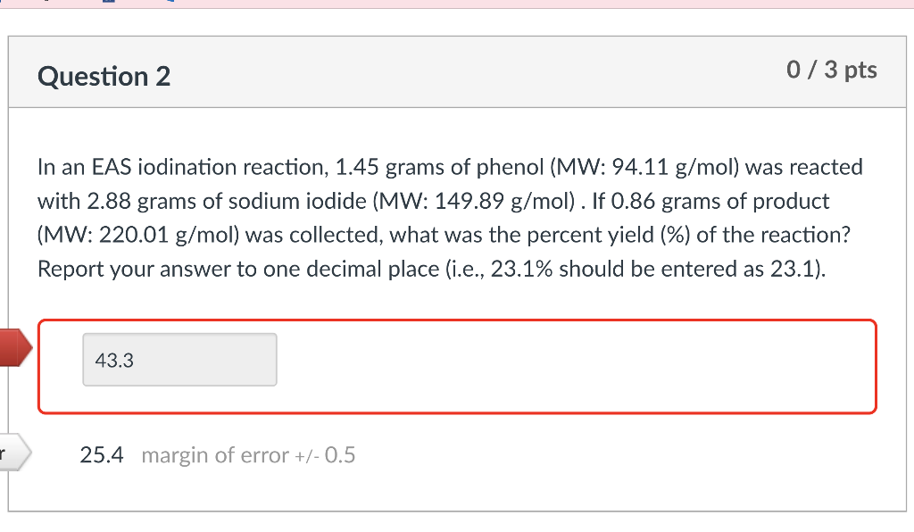 Solved In an EAS iodination reaction, 1.45 grams of phenol | Chegg.com