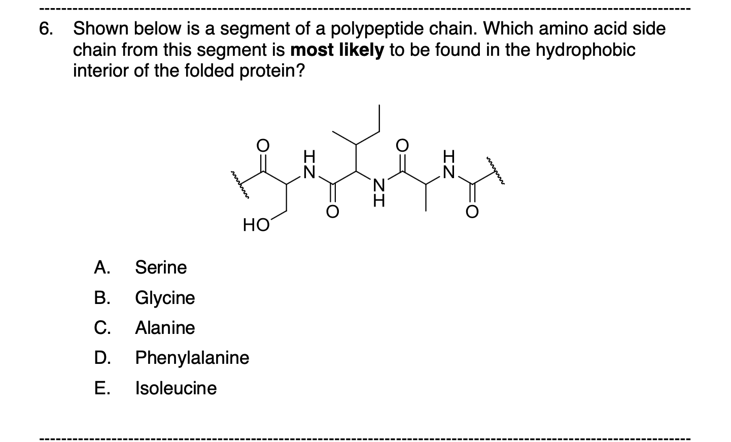 Solved Shown below is a segment of a polypeptide chain. | Chegg.com