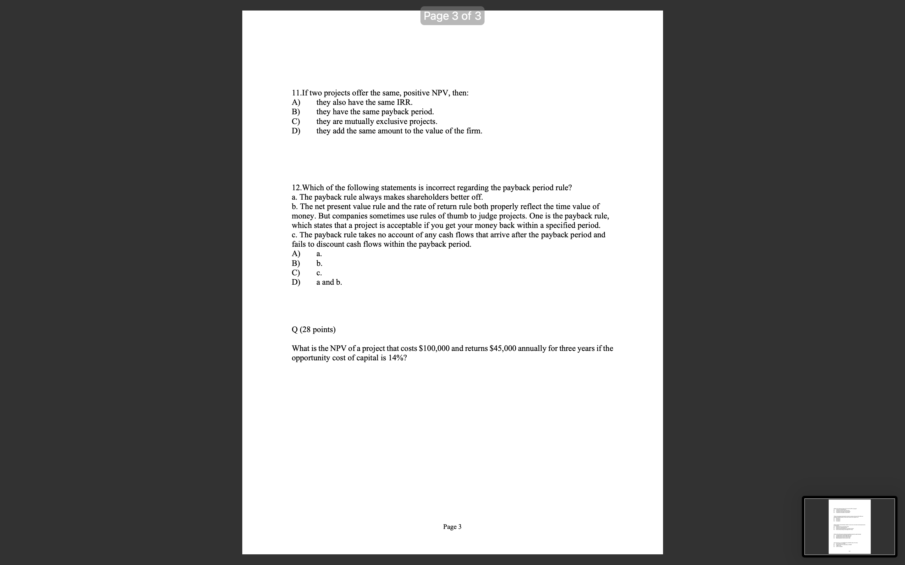 Solved True/False 1.Net present value is the present value | Chegg.com
