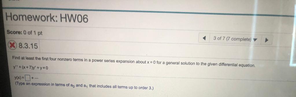 Solved Homework Hw06 Score 0 Of 1 Pt 3 Of 7 7 Complete
