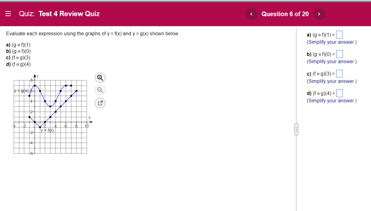 Solved = Quiz: Test 4 Review Quiz Question 6 of 20 > | Chegg.com