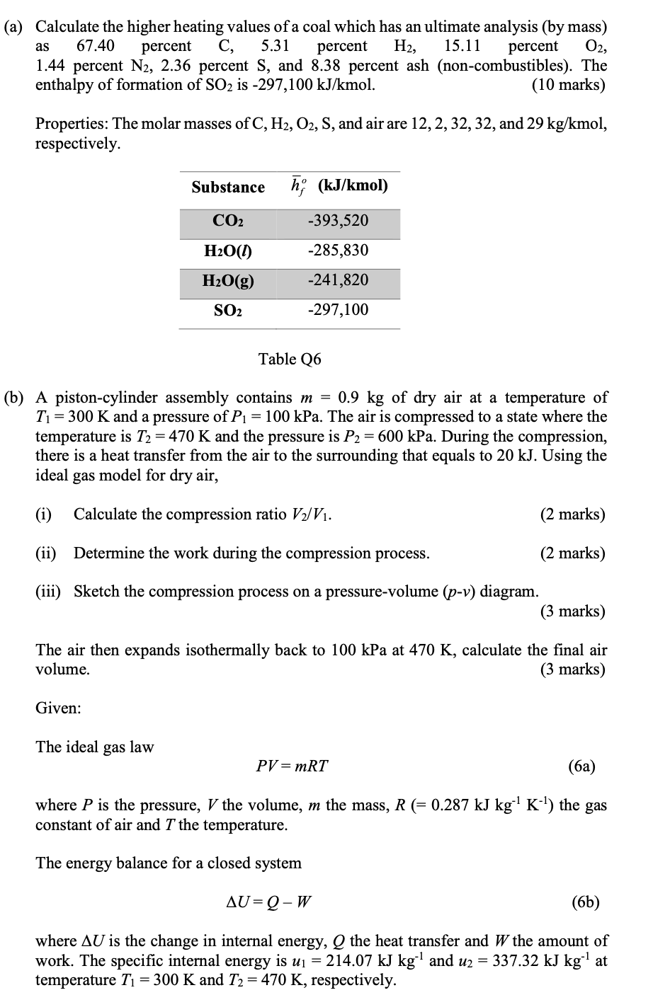 Solved as H2, (a) Calculate the higher heating values of a | Chegg.com