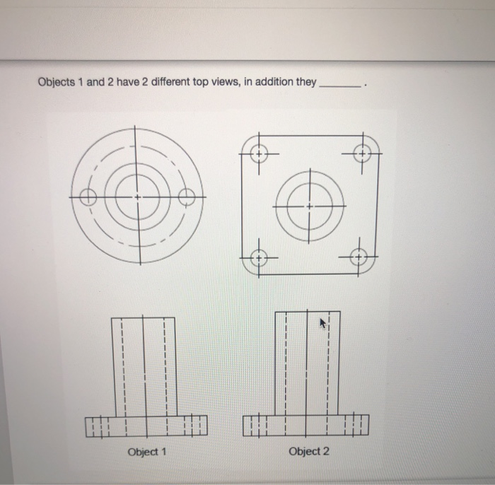 Solved Objects 1 and 2 have 2 different top views, in | Chegg.com