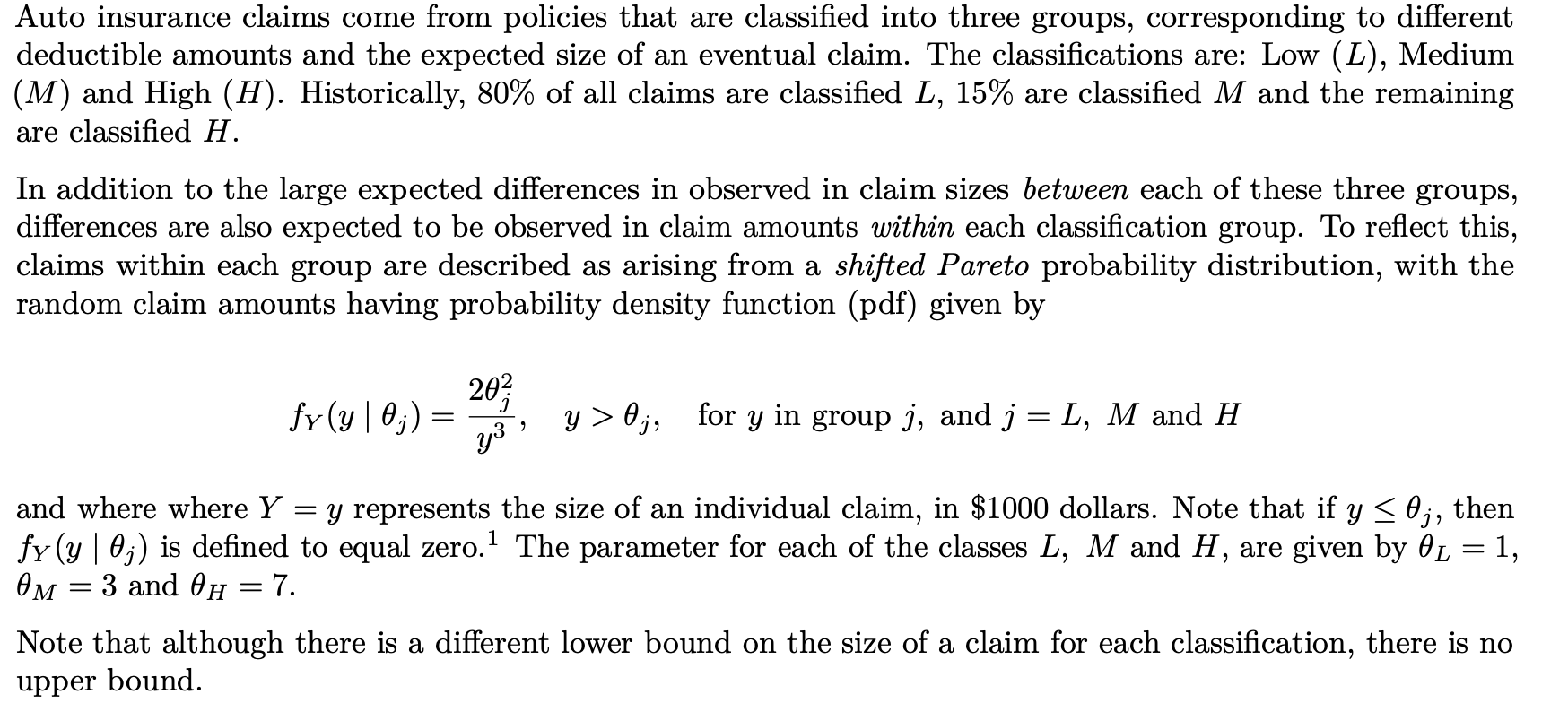 Solved Q1: If you know that a claim is more than $1000 and | Chegg.com